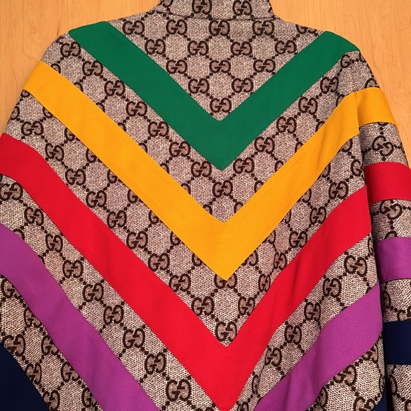 Gucci | Jackets & Coats | Gucci Technical Gg Rainbow Track Jacket ...